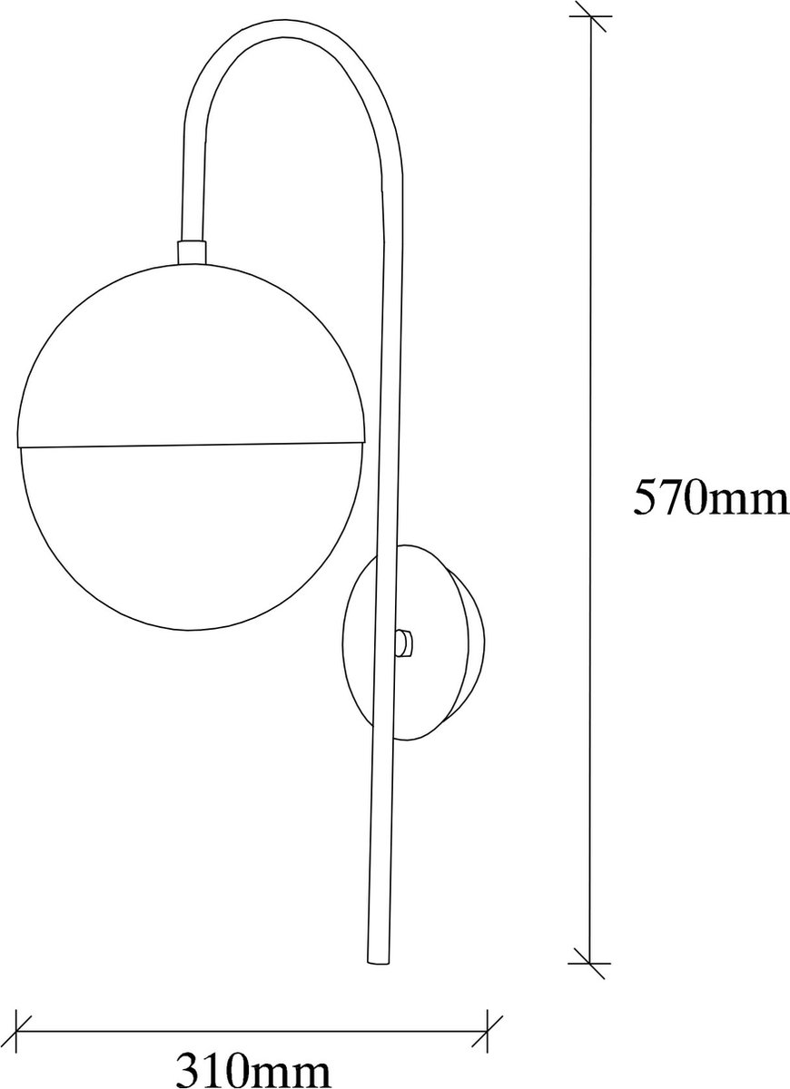 Wandlamp - Klassieke Koperen Design - Glazen Bol - Leonie Collectie ...