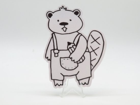Bever Ingenieur Sticker - Dieren in het Dagelijks Leven | Vera's Arts ...