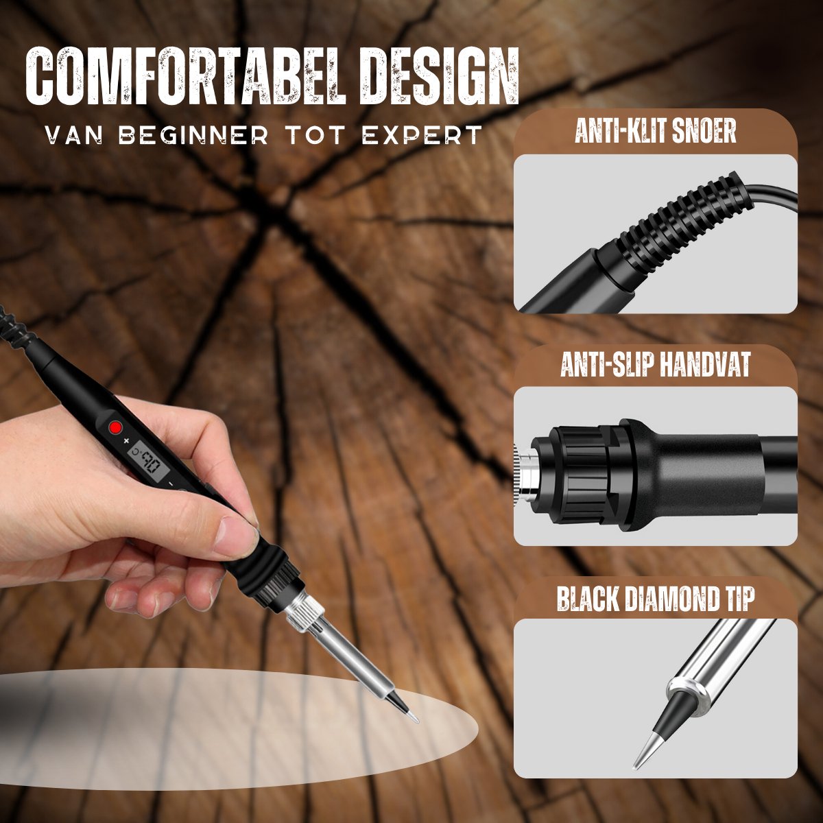 Vertrex 2-in-1 Soldeerbout en Houtbrander Set - 40-delig - Pyrografie ...