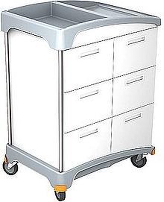 Splast trolley met kunststof voet en houten behuizing met 6 laden | bol.com