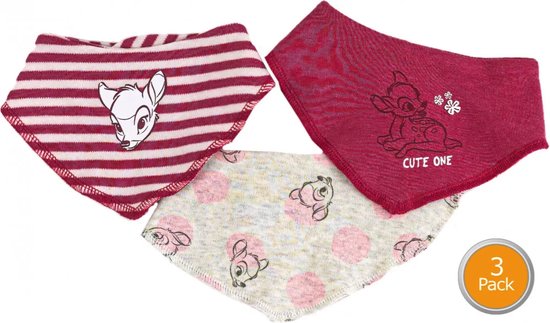 Set van 3 stuks Disney's Bambi kwijl-slabbetjes, maat 74-80 | bol