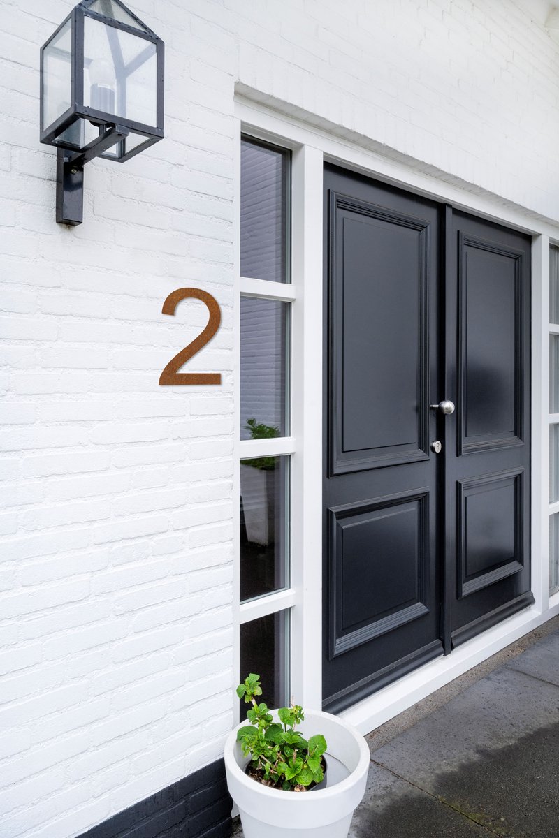 LIROdesign – Huisnummer nr. 2 XL – Huisnummer cortenstaal ...