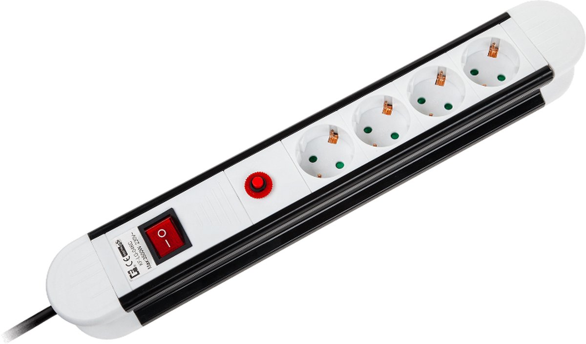 Verlengsnoer met stekkerdoos - 1,5 meter - Geaard - 4-voudig | bol.com