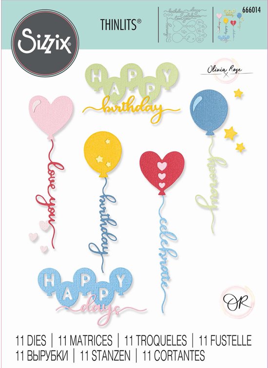 Sizzix Thinlits Die Set Balloon Occasions | bol