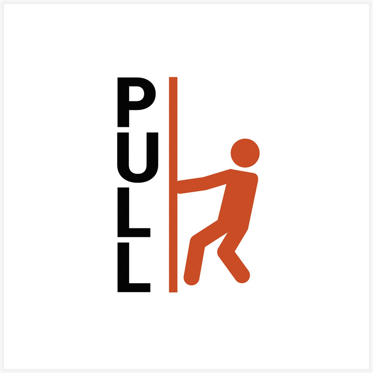 Pictogram/ sticker | "Push" + "Pull" | 10 x 10 cm | Duwen/ trekken ...
