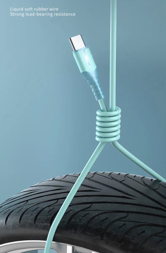 EV-Green USB Type-C Snelle Oplaadkabel - Vloeibare Siliconen - 1 meter ...