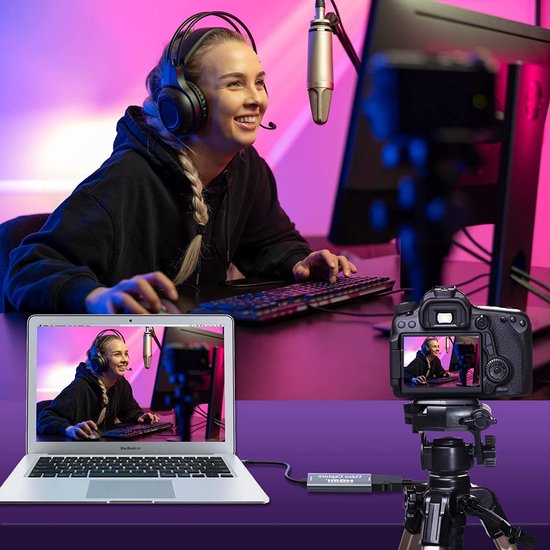 HDMI Capture Card Incl. USB-C Adapter - Video/Game Capture - HDMI naar ...