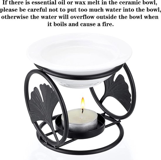 Geurlamp van keramiek ijzer met kandelaar, theelichthouder, aromalamp ...