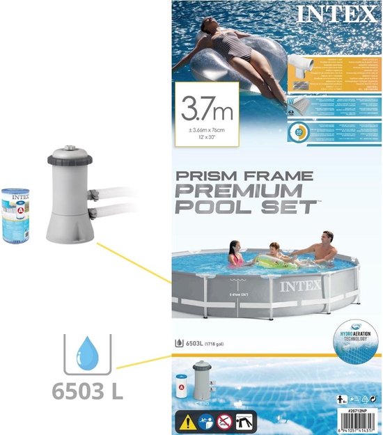 Piscine Intex Prism Frame - Piscine Hors Sol - 366x76 cm - Avec Filtre ...