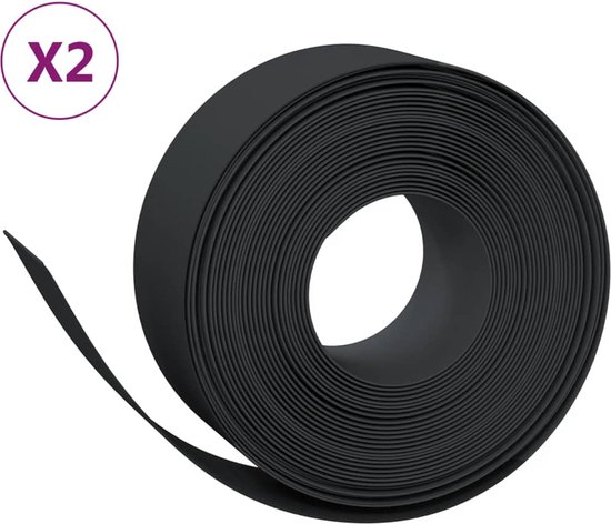 vidaXL-Tuinranden-2-st-10-m-20-cm-polyetheen-zwart | bol