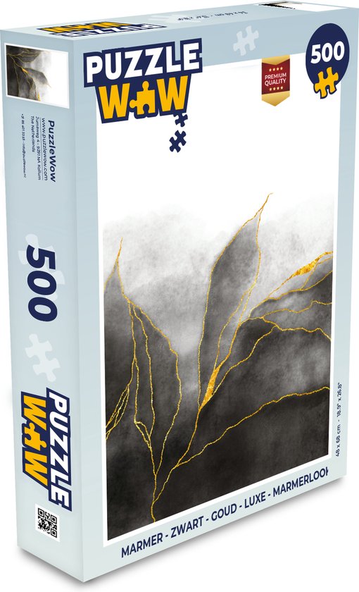 Puzzel Marmer - Zwart - Goud - Luxe - Marmerlook - Legpuzzel - Puzzel ...