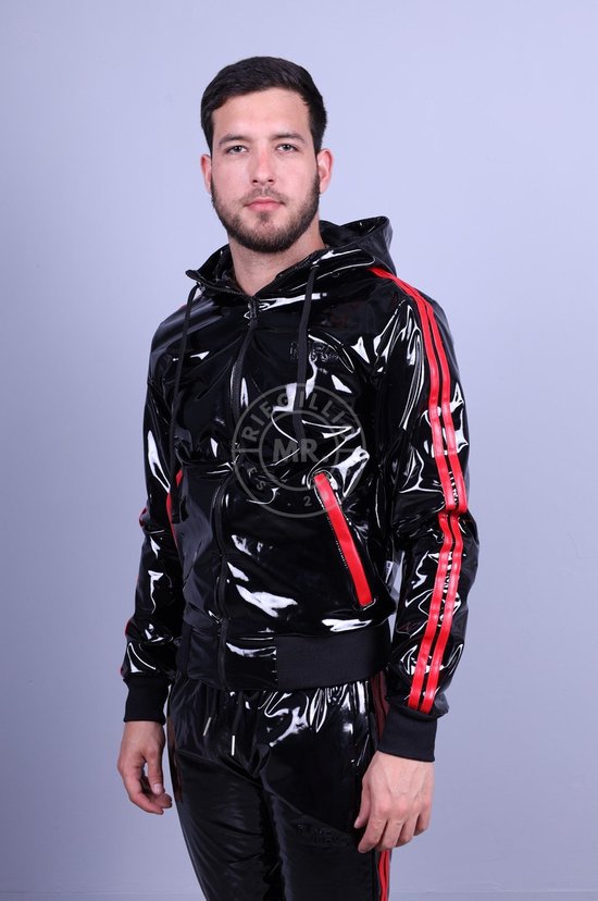 PVC Tracksuit Jasje met Rode Strepen | bol
