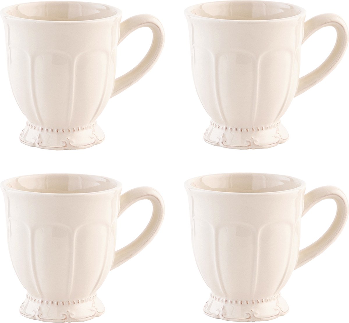 HAES DECO - Mokken set van 4 - formaat 9x13x10 cm / 300 ml - kleuren ...