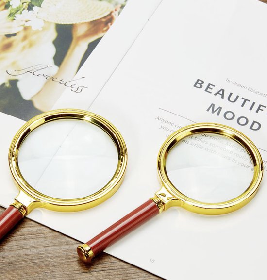 Vergrootglas - Loep - Handloep - Goud - 100 mm | bol