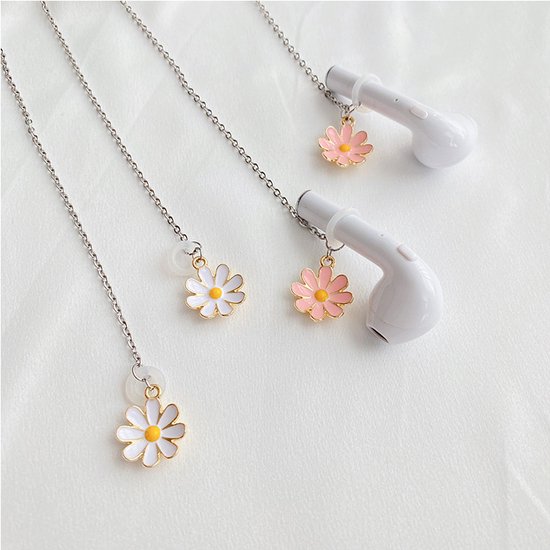 Anti-Verlies Airpods Ketting Voor Vrouwen Daisy Bloem Ster Hart Hanger ...