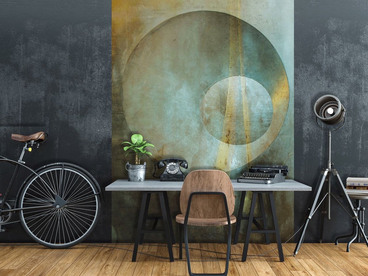 Fotobehang - Vlies Behang - Cirkels op Beton - 368 x 254 cm | bol.com