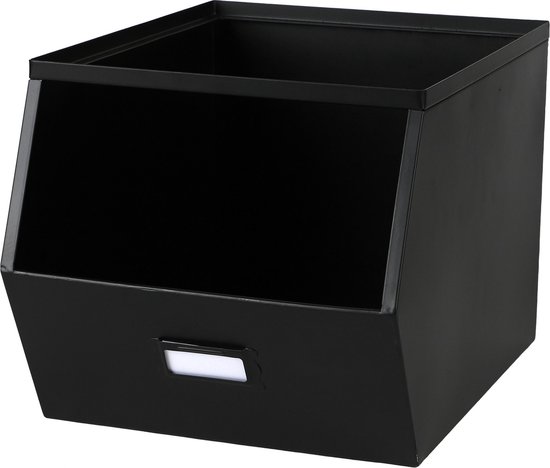 Urban Living Stapelbare opbergmand Open Metal Box - L23 x B32 x H21 cm ...
