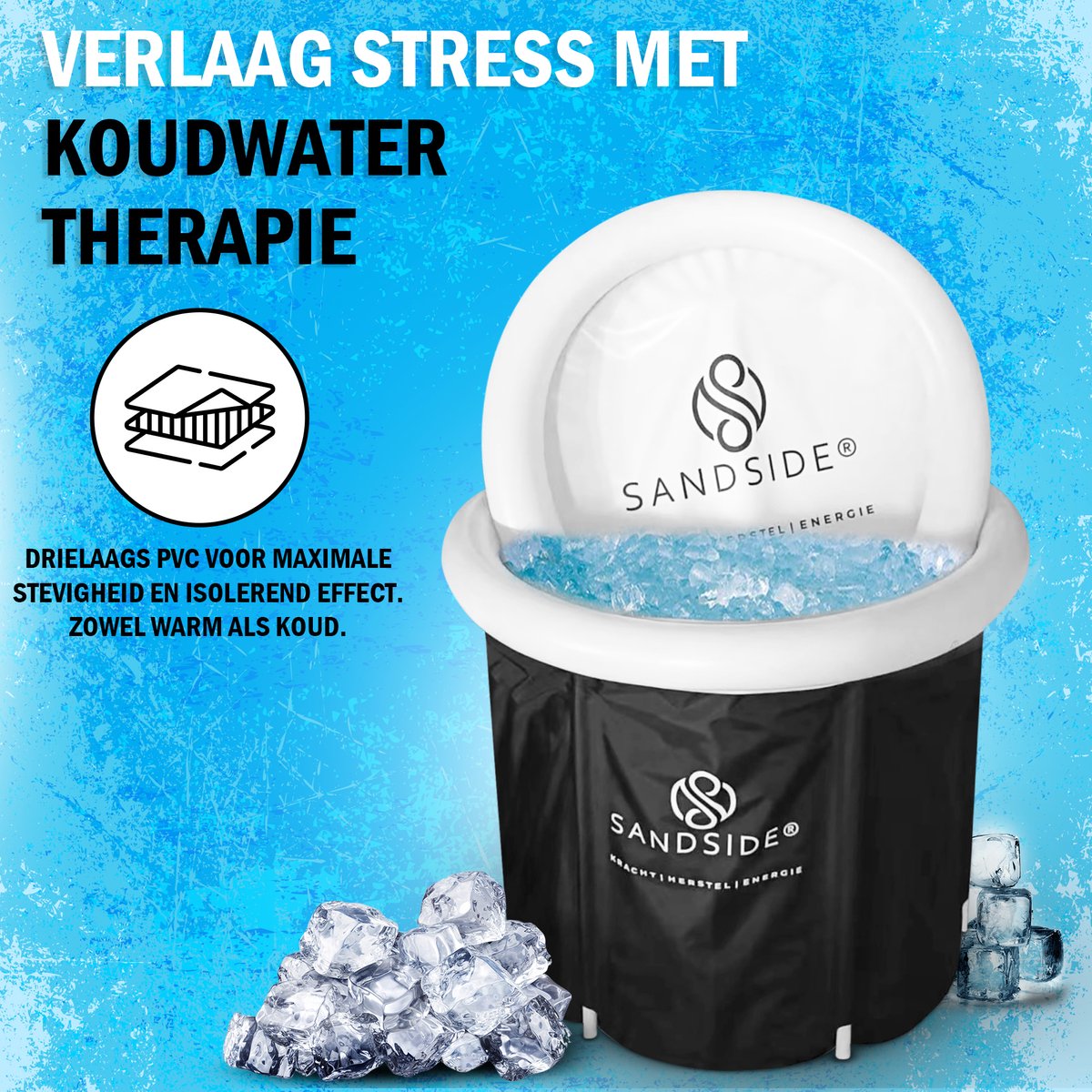 Sandside IJsbad XL 2023 - Opvouwbaar Bad - Ice Bath - Zitbad Voor ...