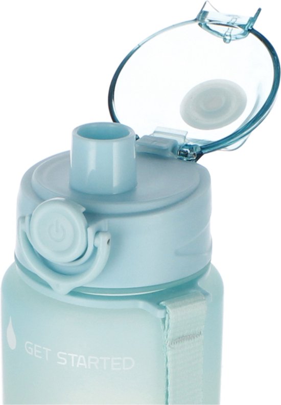 Blauwe en gele ombre plastic fles/waterfles met maatverdeling 750ml | bol