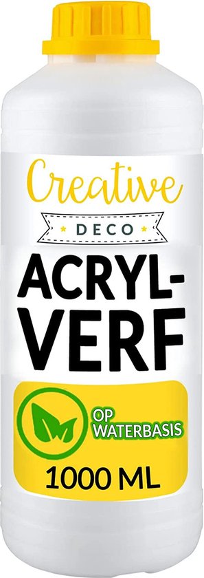 Creative Deco Acrylverf | Wit | 1000 ml | Perfect voor Beginners ...