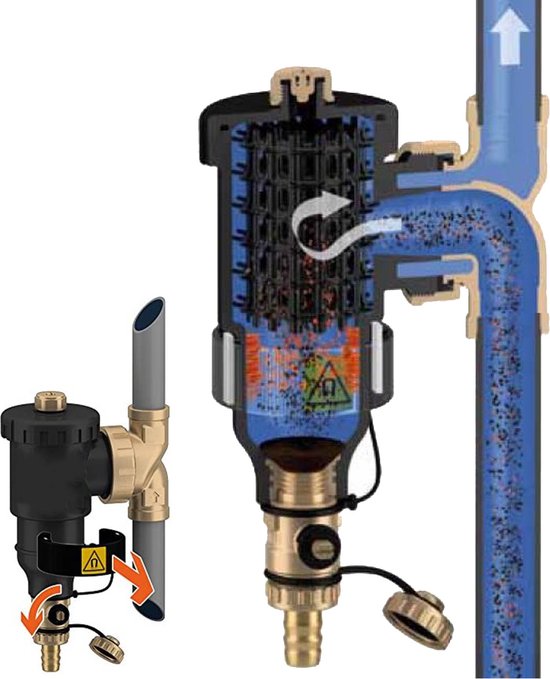 Rekx® DM9000 - Lucht-/Vuilafscheider met Magneet - 1" Binnendraad ...