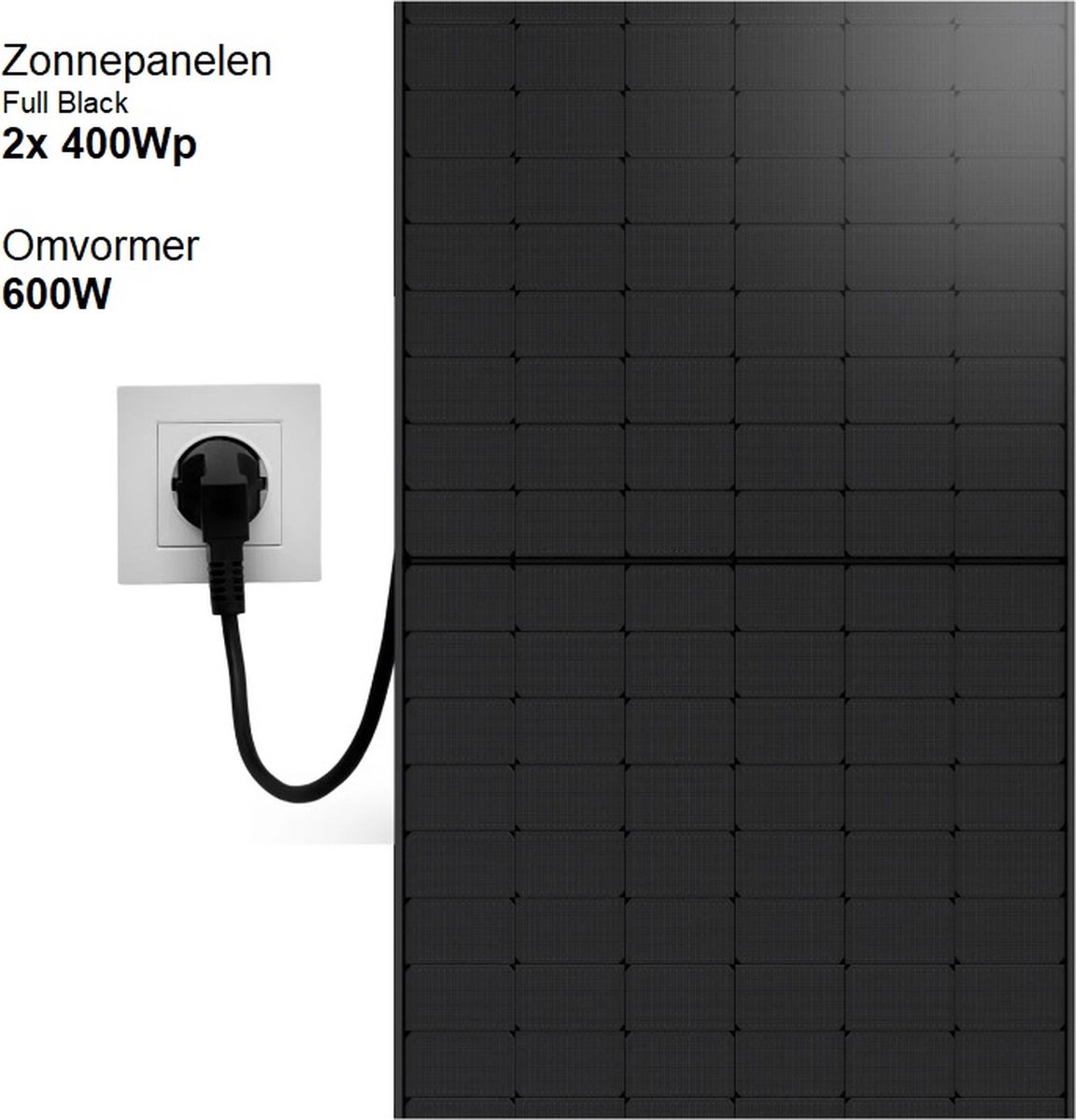 LDY - 2 Zonnepanelen met stekker set - 800Wp Full Black zonnepanelen ...