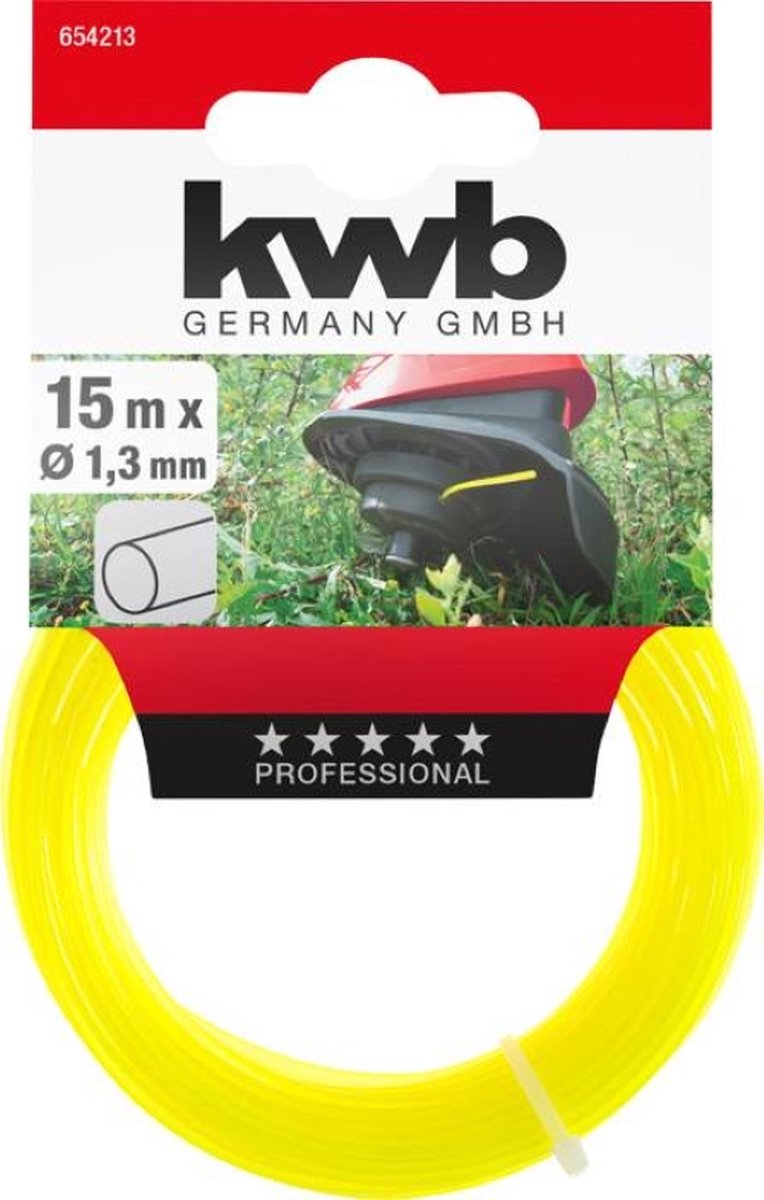 KWB Nylon draad voor grastrimmer - Ø 1.3 mm - 15 meter - Geel | bol.com