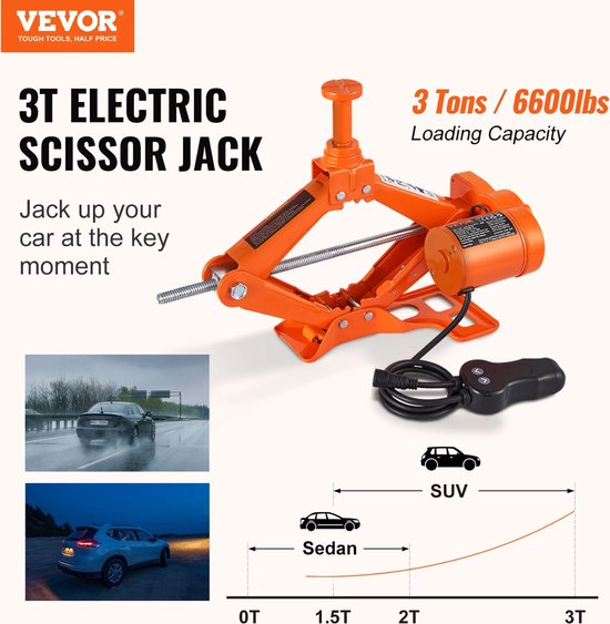 Vevor - Krik - Autokrik - Garagekrik - Elektrische Autokrik - 6600 lbs ...