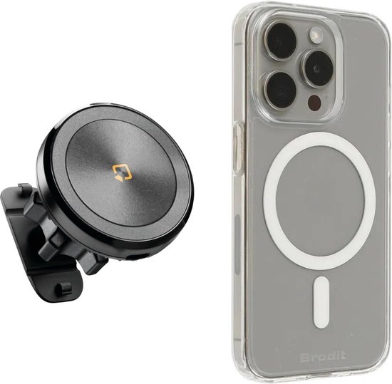 zelfklevende houder met draadloos opladen (magsafe) + Brodit iPhone ...