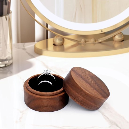 Luvetrex ® Houten Ronde Sieraden Doos Met Velours Voor Bijzondere ...