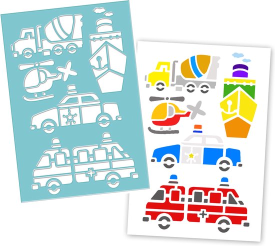 Tekensjabloon Kinderen - Sjabloon Voertuigen - Sjablonen voor Kinderen ...