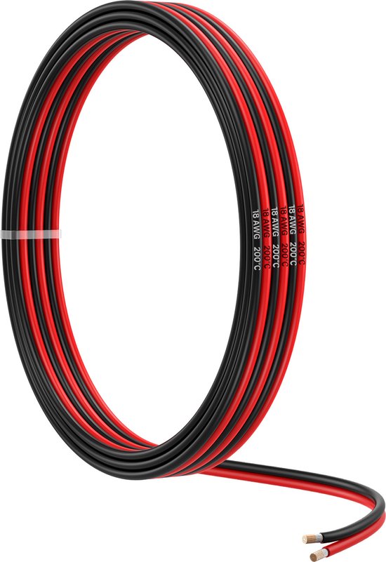 MMOBIEL 18 AWG Elektrische Draad Parallel – 18 Gauge 5m / 16.4ft – Vertinde Koperkabel... | bol