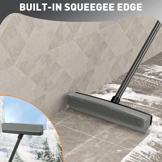 142 cm rubberen bezem met trekker en telescoopsteel - verwijderen van ...