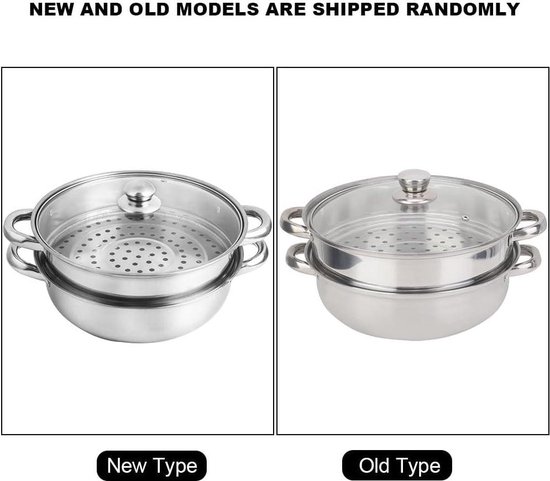 2 Tier Steamer Pan Cookware - Porous Design Double Boiler Soup Steaming ...