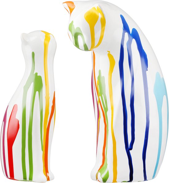 Gilde Handwerk -Beeld - Sculptuur - Set/2 - Katten - Colori - Keramiek ...