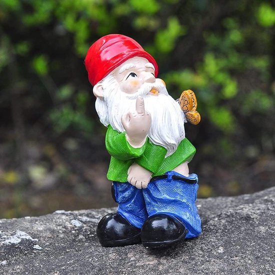 Tuinkabouter 15-cm middelvinger tuinkabouter ornamenten van kunsthars ...