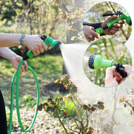 5 tot 15 meter Flexibele Tuinslang - Rekbare Waterslang met 7 Functies ...