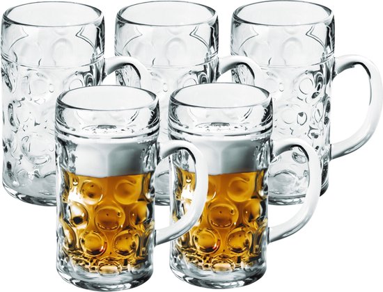 15x Bierpullen/bierglazen 1.3 liter/130 cl/1300 ml van onbreekbaar kunststof - 1.3... | bol