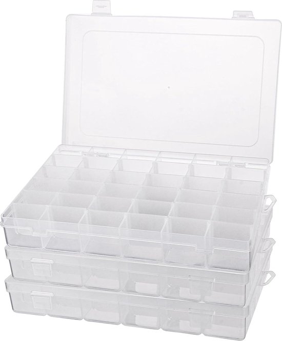 3-delige set opbergdoos met 36 vakken - opbergdoos assortimentsdozen ...