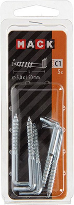 Mack Schroefduim Met Gleuf 5 stuks 5,0 x 50 mm | bol