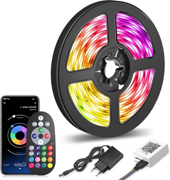 Led Strip 15M RGB Bluetooth String Light met Afstandsbediening - Muziek ...