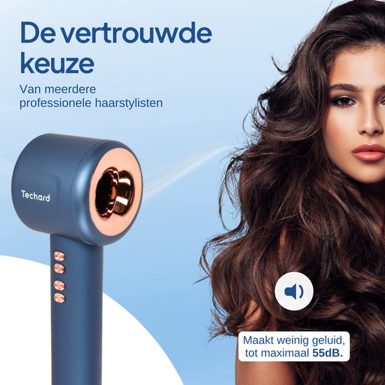 Techard Ionische Haardroger Fohn met Diffuser voor Krullen Haarfohn ...