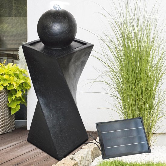 Zonne-energie Fontein met LED Verlichting en Vijverpomp voor Tuin en ...