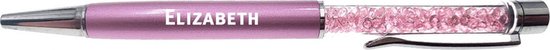 Pen Met Diamantjes En Gravering - Met Naam - Elizabeth - Licht Roze | bol