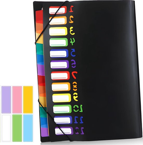 HTML Documentenmap A4 draagbare waaiermap met 12 vakken - map organizer ...