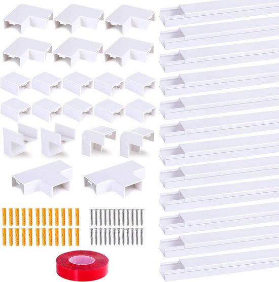 Kabelgoot zelfklevend set van 12 - kabelgoot mini - kabelgoot verbergen ...