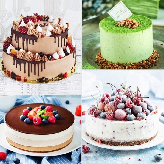 Siliconen cakevormen Set van 4 - Bakvormen voor taart - Gelaagde cake ...