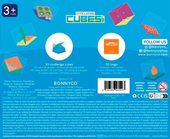 Challenge Cubes Feestzakvullers voor kinderen Unisex pak 30 - BONNYCO ...