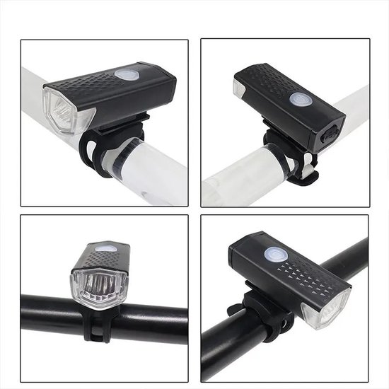 fietslampje fietslamp voorlicht fietslampjes led set wit en rood ...