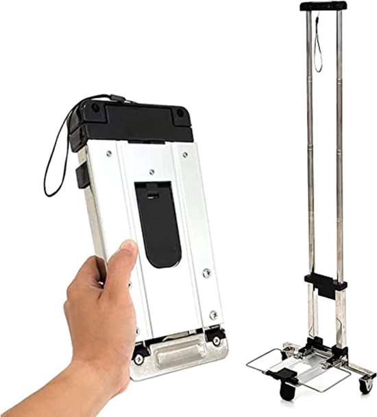Opvouwbare trolley - Lichtgewicht handkar - Ultra-compact - A4 formaat ...